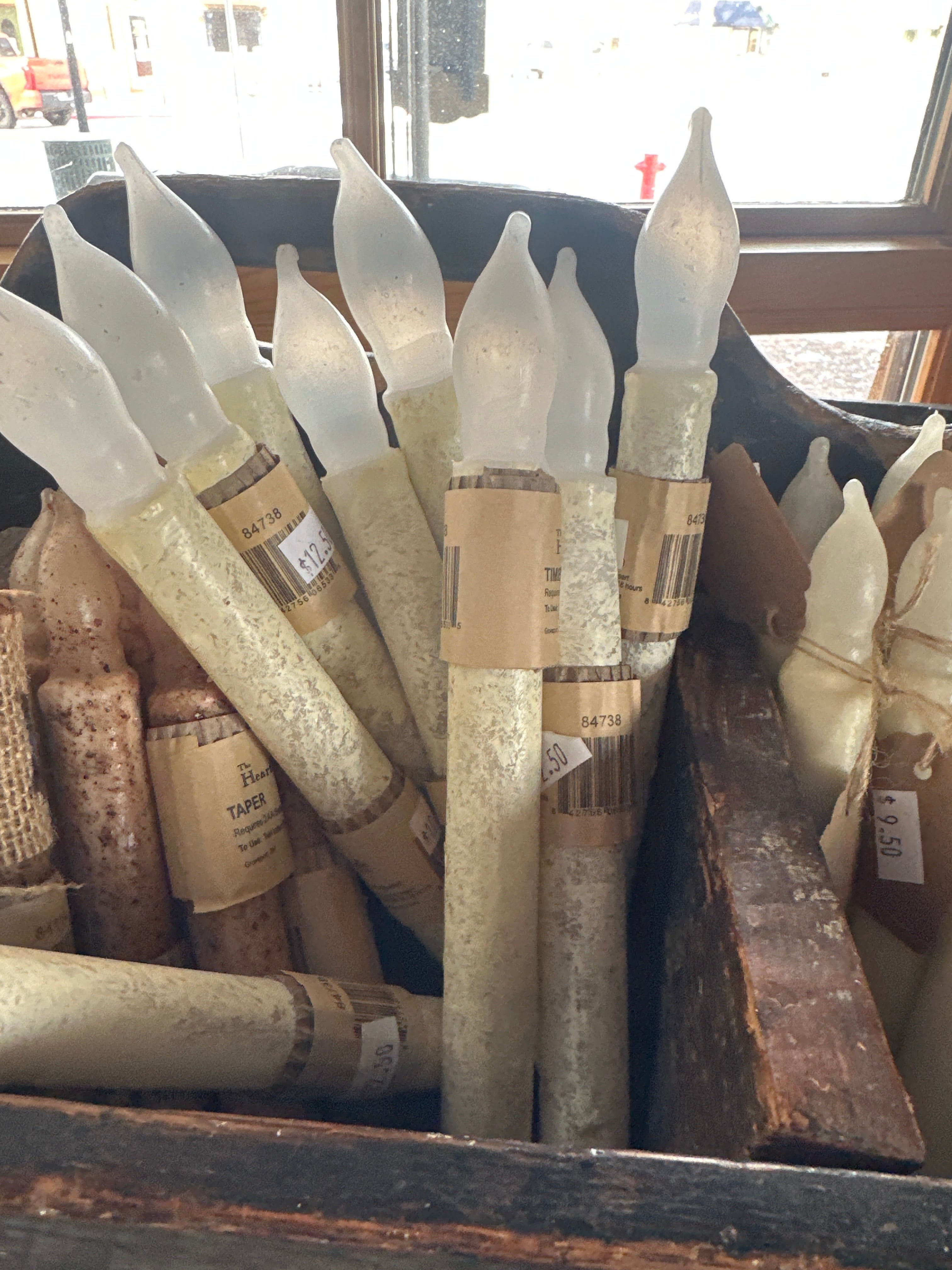 Large taper candle 9” – A Little Worn